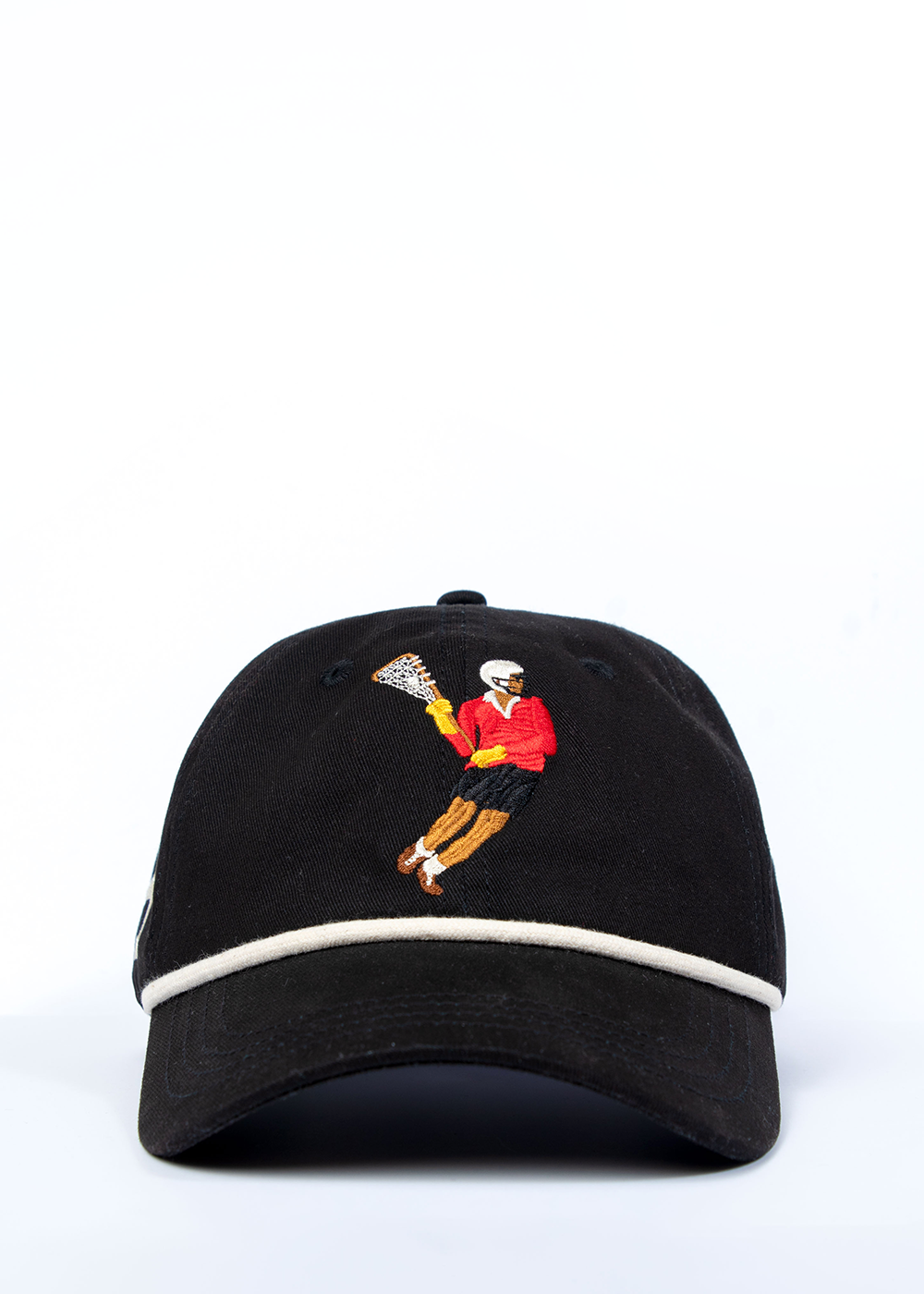 Cotton Twill Ball Cap with braided rope Black | lusa1904