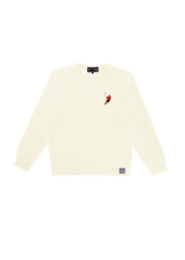 Classic Crew Neck Sweatshirt-Cream | lusa1904